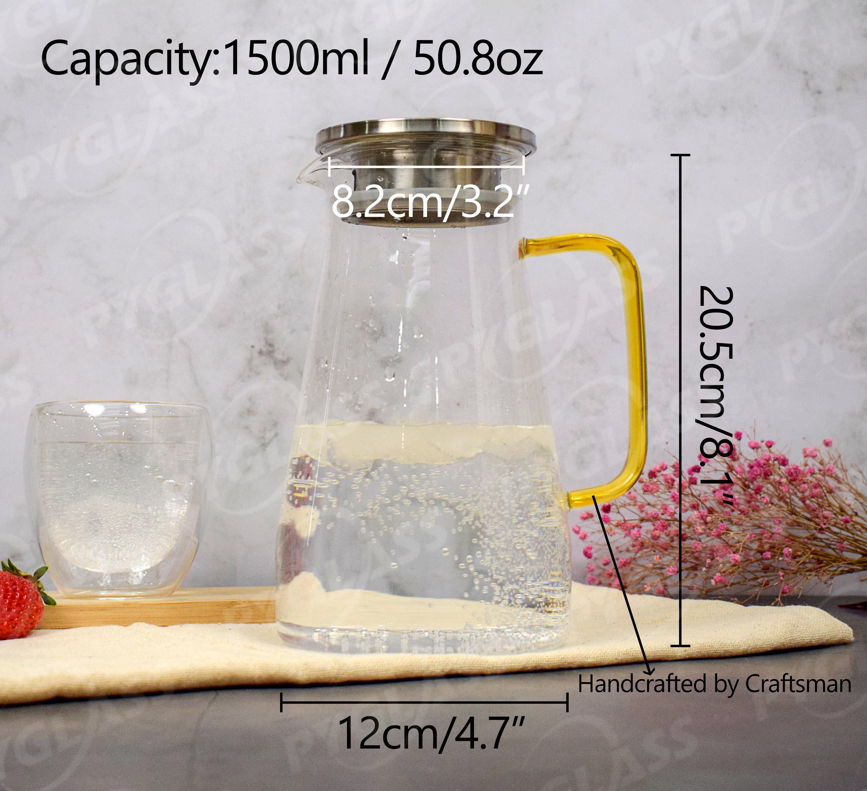 Glass Water Pitcher with Handle - Buy Glass kettle, Glass jup, Glass ...